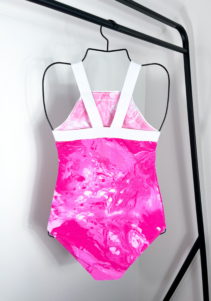 CLASH Signature Pink Marble Ribbed Leotard – CLASH LEOTARDS